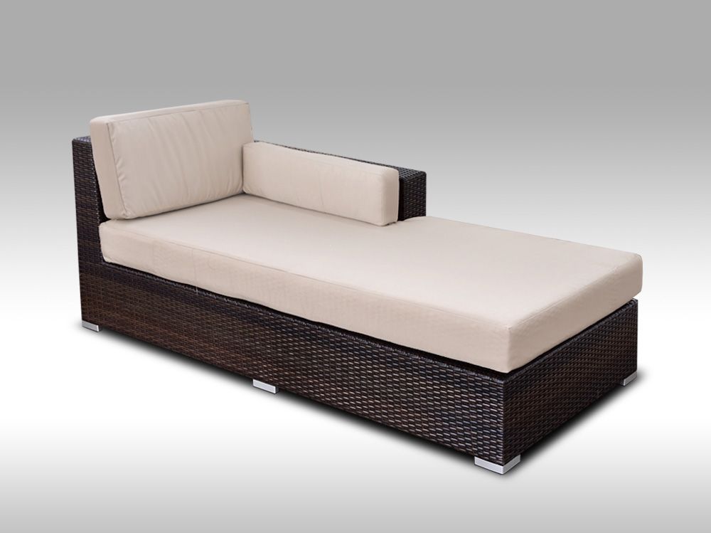 Lenoška z umělého ratanu Conchetta pravá, světle hnědý polstr / LTC ...